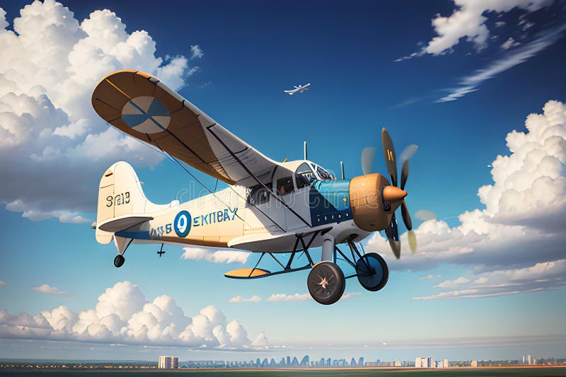 Illustration of Flying Plane. Transportation Concept Image Stock ...