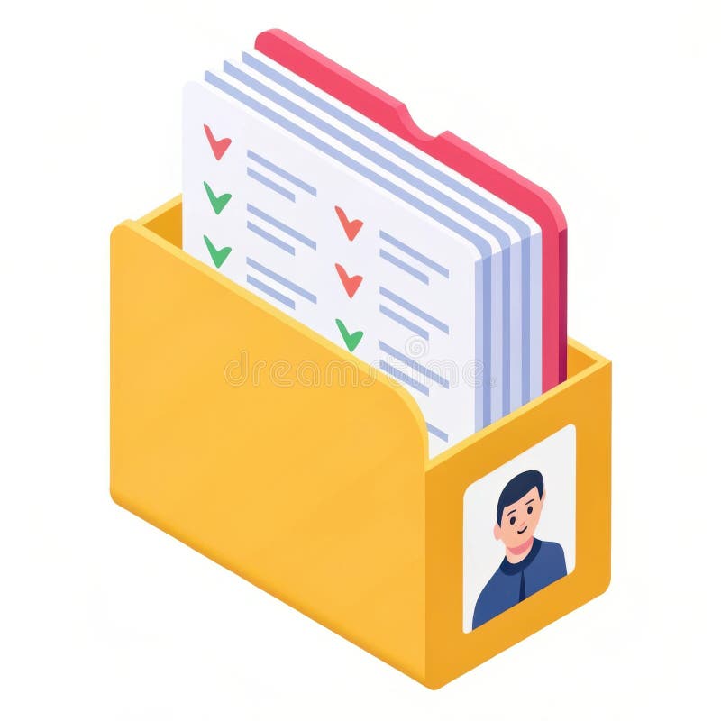 An Illustration of a Folder Containing Documents with Checkmarks ...