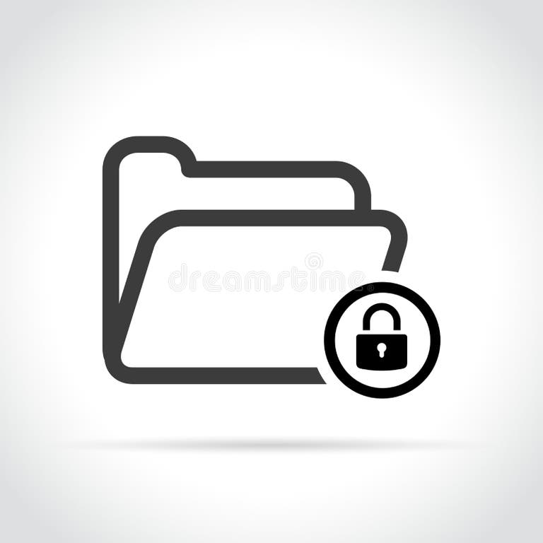 Folder with Padlock Icon Concept Stock Vector - Illustration of flat ...
