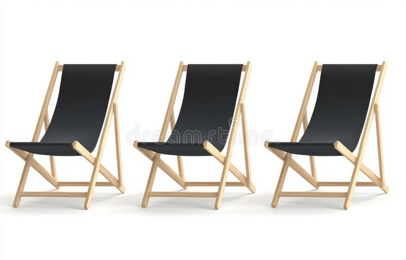 An Illustration of a Folding Beach Chair with Different Views Stock ...
