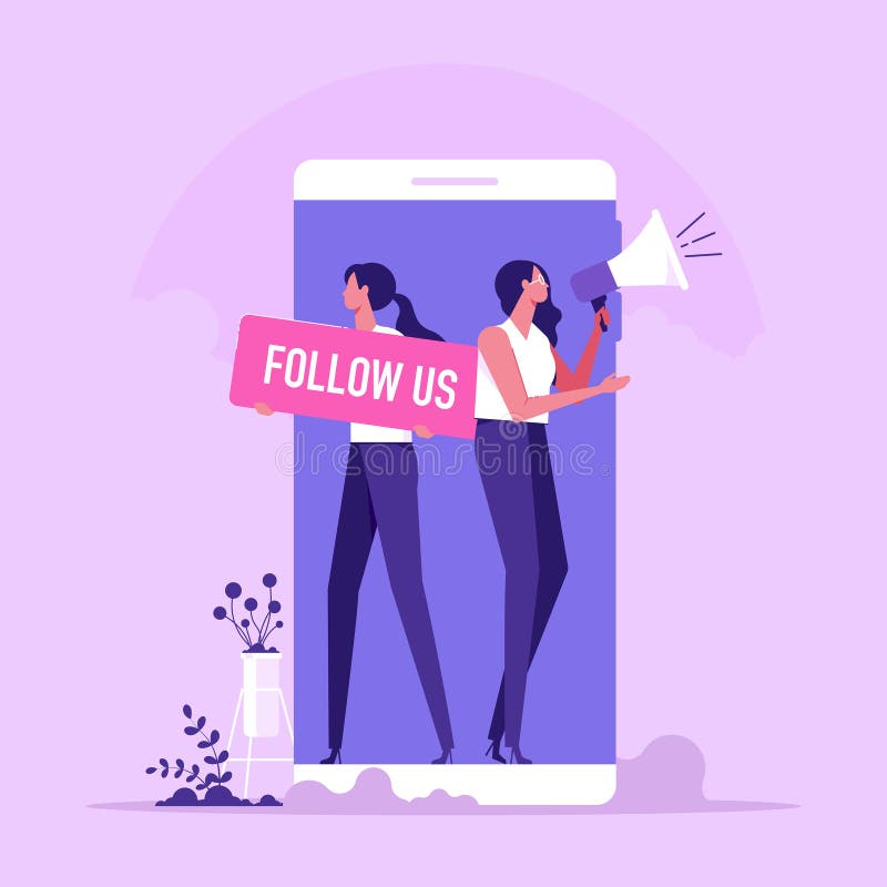 Illustration of Follow Us for Social Network Concept, Vector ...