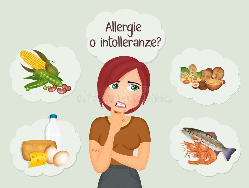 Illustration of Food Intolerance and Food Allergies Stock Illustration ...