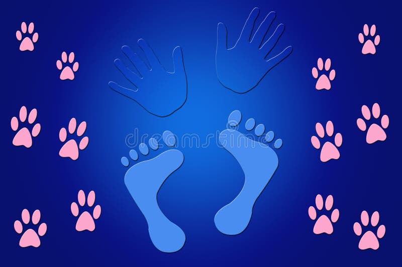 Illustration of Foot Prints and Hand Prints Stock Illustration ...