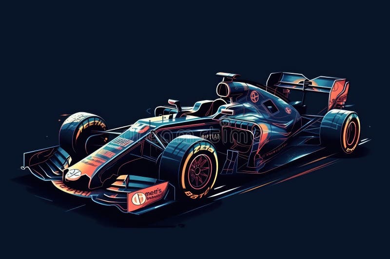 Illustration of a Formula 1 Race Car. Stock Illustration - Illustration ...