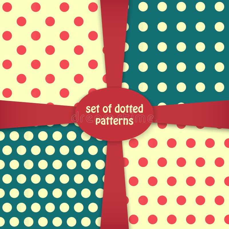 Illustration of Four Dotted Colored Patterns. Stock Vector ...