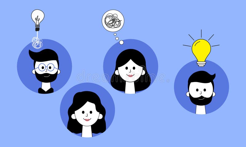 Brainstorming and Idea Development Concept with Light Bulbs Stock ...