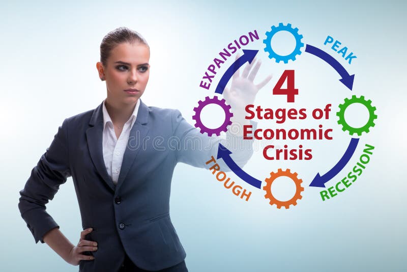 Illustration of Four Stages of Crisis Stock Photo - Image of frustrated ...
