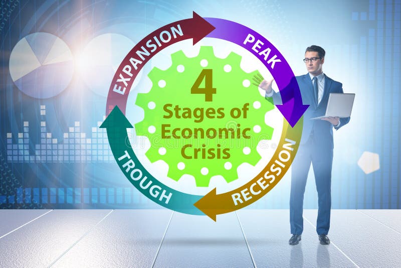 Illustration of Four Stages of Crisis Stock Photo - Image of decline ...
