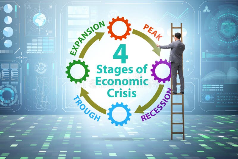 Illustration of Four Stages of Crisis Stock Photo - Image of financial ...