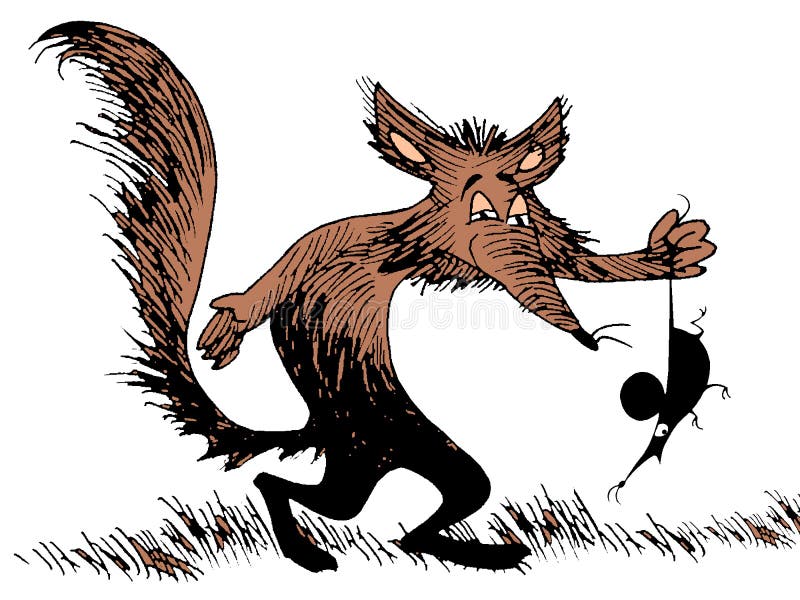 Fox and rat stock illustration. Illustration of wildlife - 242230976