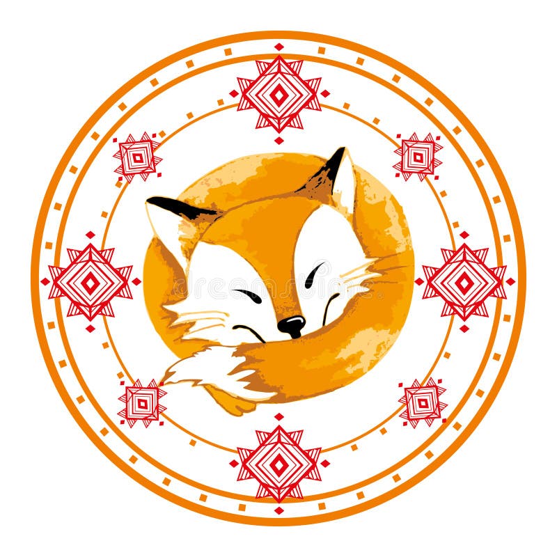 Illustration of Fox in Circle Stock Vector - Illustration of hunt, ears ...