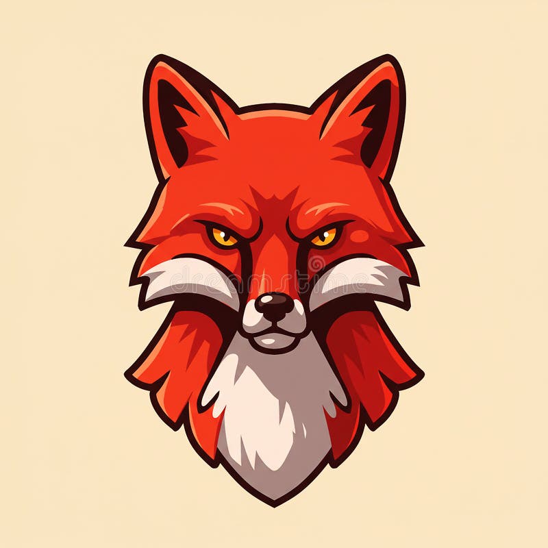 An Illustration of a Fox Head with a Bold, Stylized Design. Stock ...