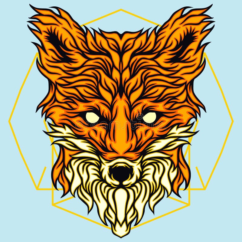 Fox Head Vector Illustration Stock Illustration - Illustration of ...