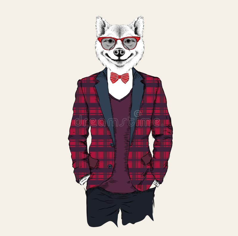 Illustration of Fox Hipster Dressed Up in Jacket, Pants and Sweater ...