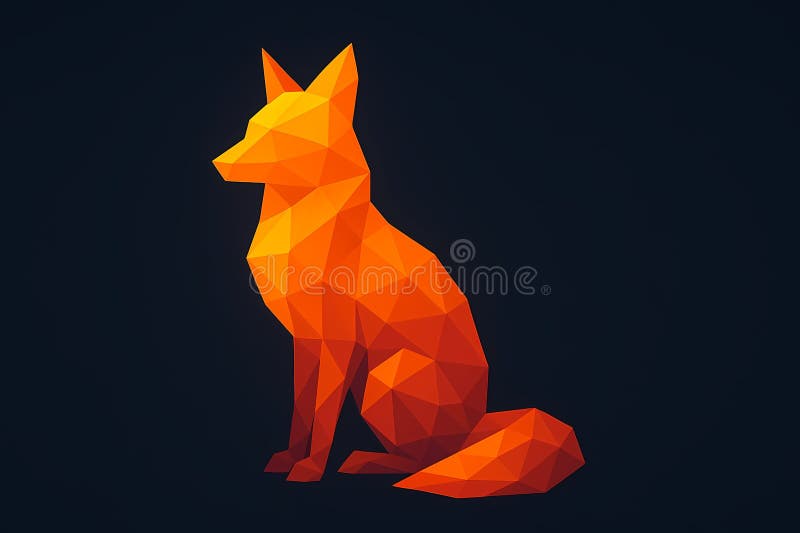 Low - Poly Style Orange Fox Illustration, Showcasing Angular ...