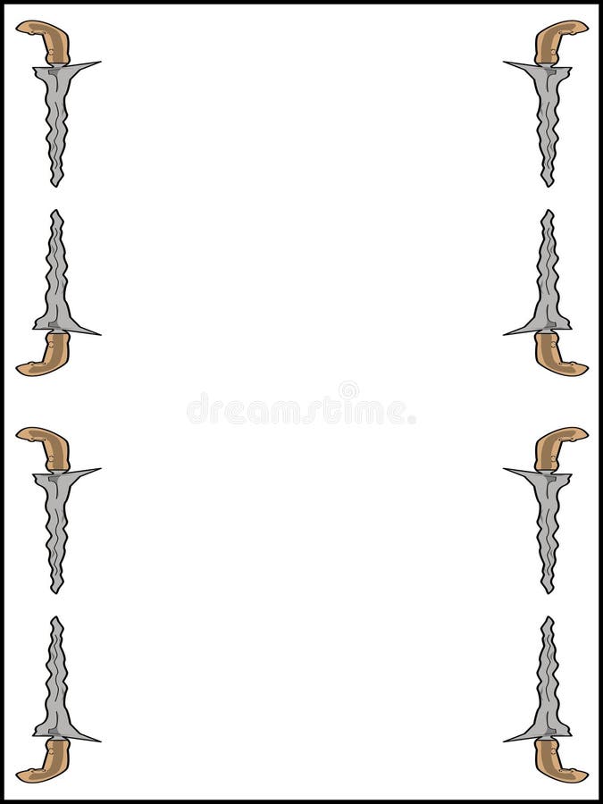 Illustration of a Frame with a Border with the Traditional Keris Logo ...