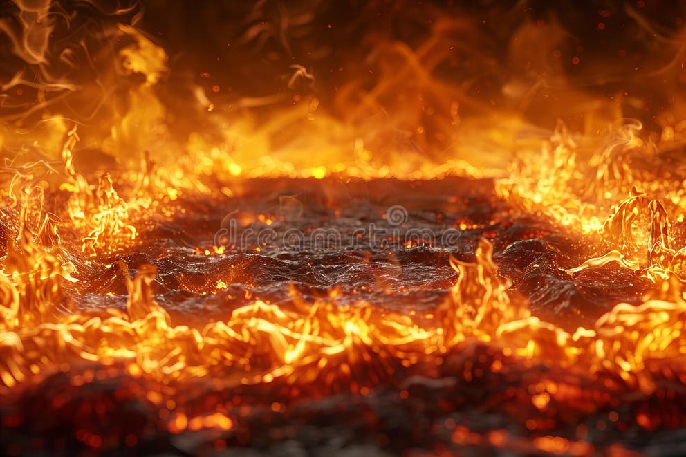 A Frame of Fire with Flames in the Middle, High Quality, High ...