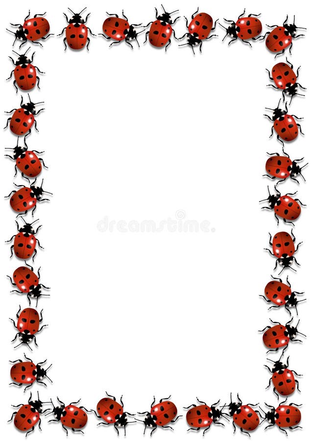 Ladybirds borders frame stock vector. Illustration of corner - 13835079