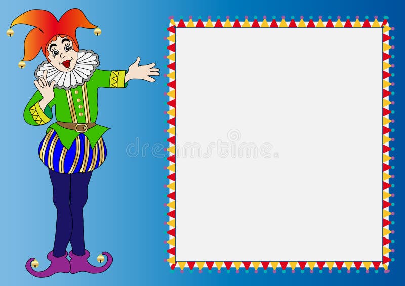 Party Invitation Frame with Clown 1 Stock Illustration - Illustration ...