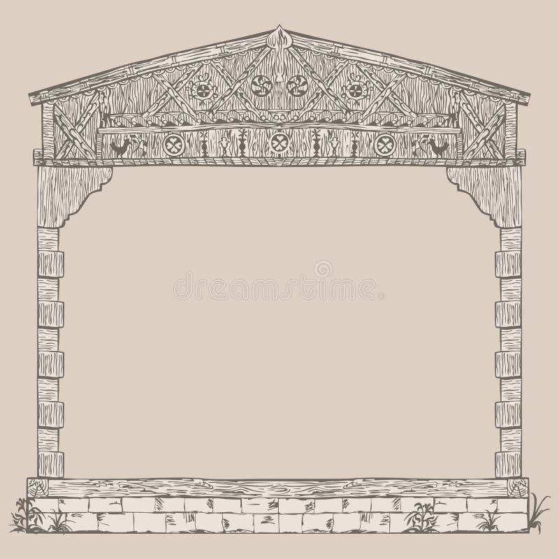 Illustration Frame of Timber Framing House Stock Illustration ...