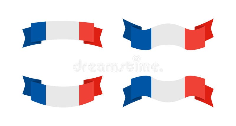 Illustration of a France Flag with a Ribbon Style. France Flag Vector ...