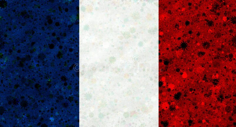 Illustration of a French Flag with a Blossom Pattern Stock Illustration ...