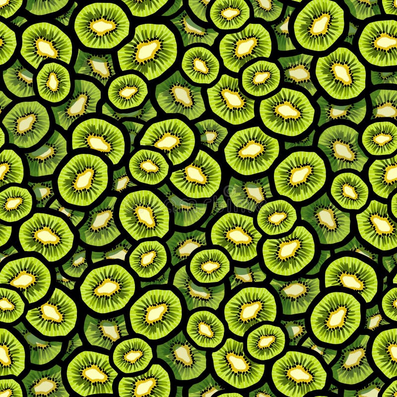 Illustration of Fresh Kiwi Seamless Pattern for Your Design. Stock ...