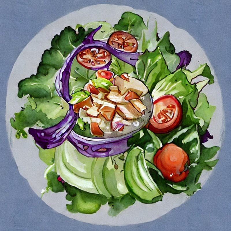 Illustration of a Fresh Mixed Salad Stock Illustration - Illustration ...