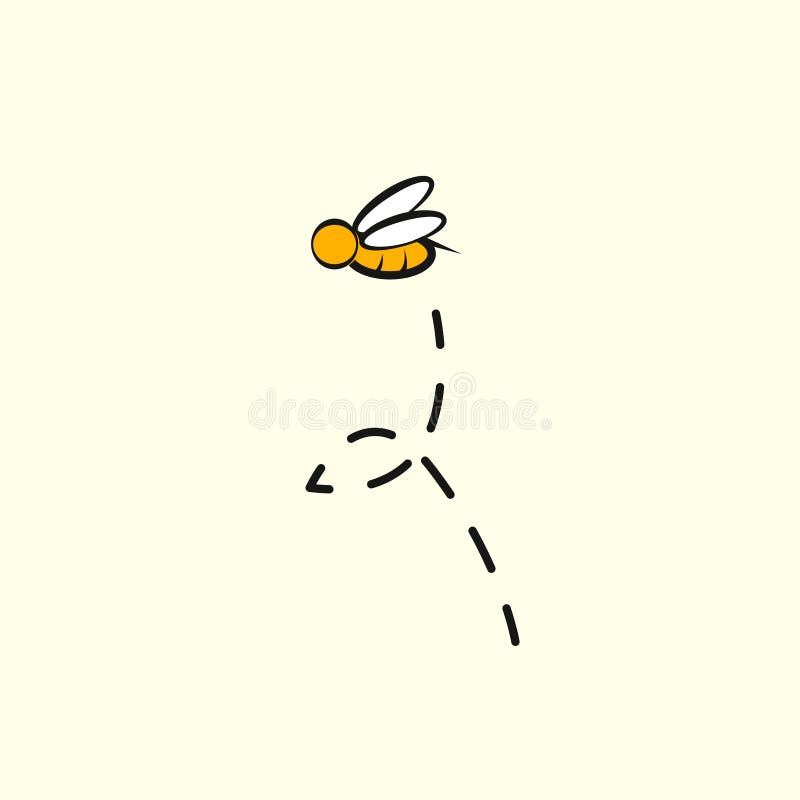 Illustration of a Friendly Cute Bee Flying and Smiling Stock ...