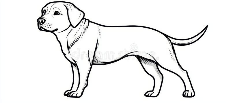 Illustration of Friendly Dog, Labrador Retriever Breed Standing in ...
