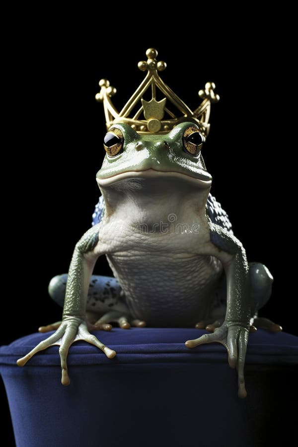 Illustration, a Frog with a Crown Sitting on a Throne, Ai Generative ...