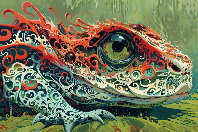 Frog on Grunge Background, Vector Illustration, Eps 10 Stock ...