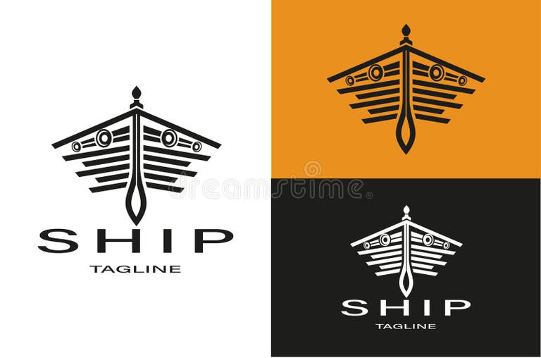 Illustration of the Front View of a Ship, Symbol, Ship Design Icon ...