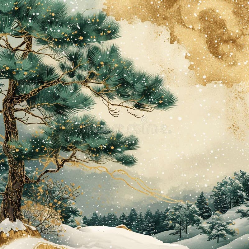 Illustration with Frozen Glass. Composition with the Last Bright Leaf ...