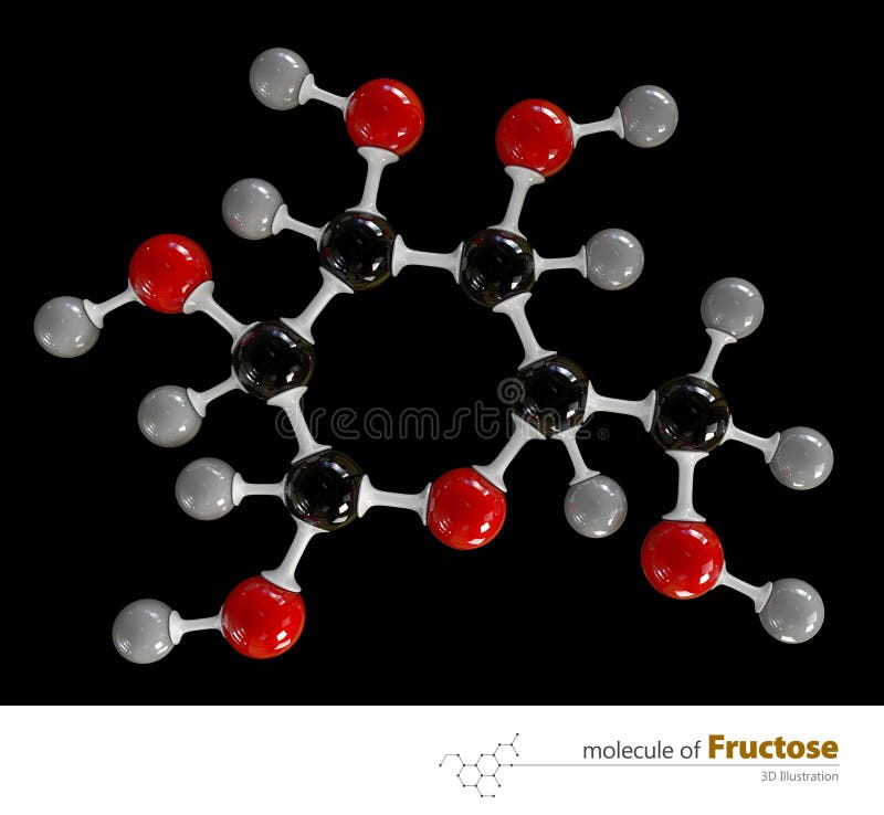 Illustration of Fructose Molecule Isolated Gray Background Stock ...