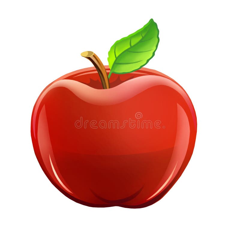 Illustration: Fruit Set: Red Apple. Stock Illustration - Illustration ...