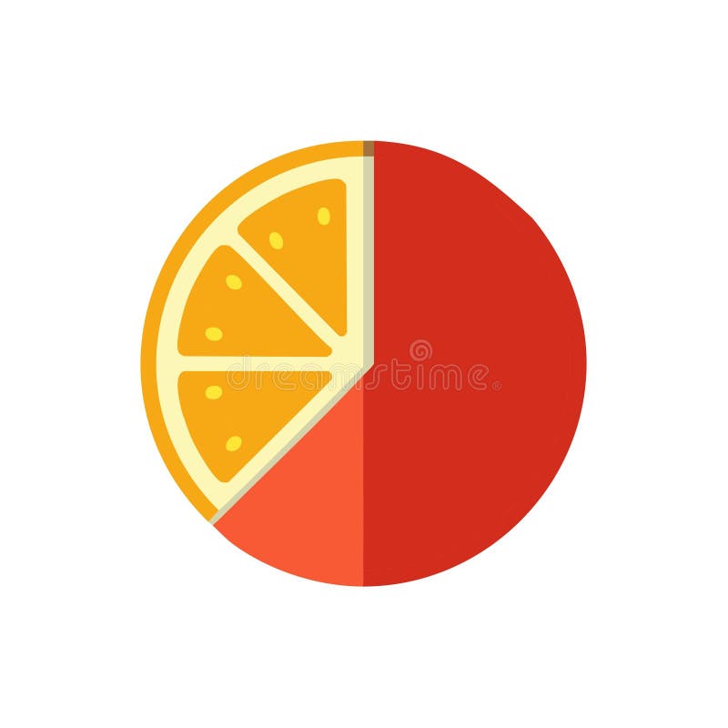 Illustration of a Fruit Slice Pie Chart Representing Segments in Orange ...