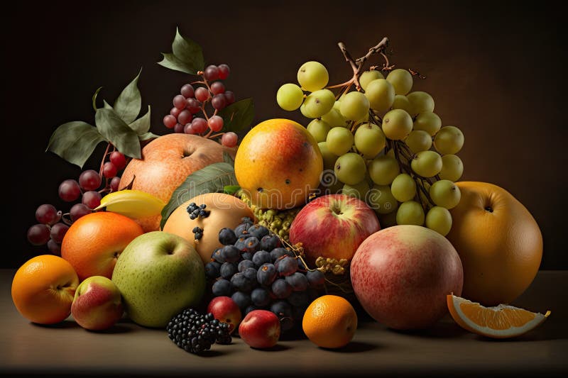 Illustration of Fruit Still Life Stock Illustration - Illustration of ...