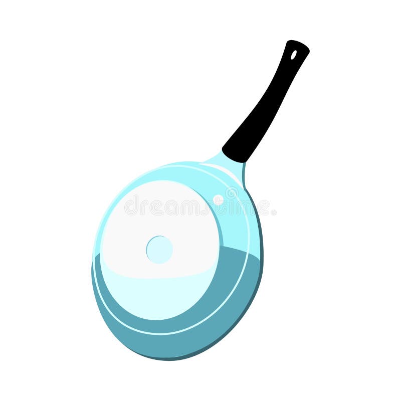 An Illustration of Blue White Frying Pan Stock Vector - Illustration of ...