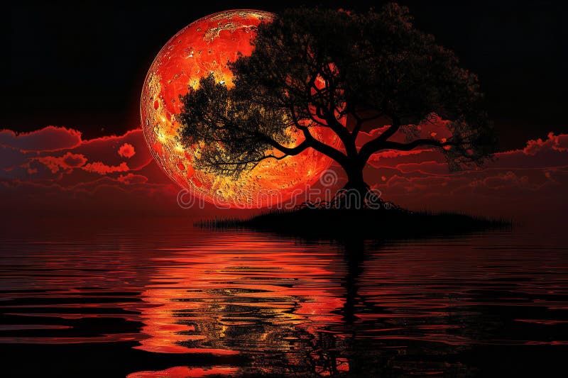 Red tree of life stock vector. Illustration of object - 98588838