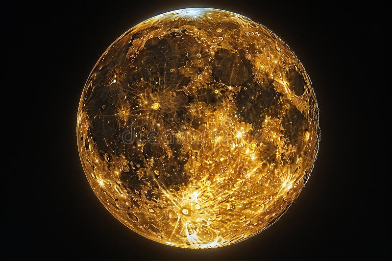 The Full Moon is Round and Orange, Illuminated, High Quality, High ...