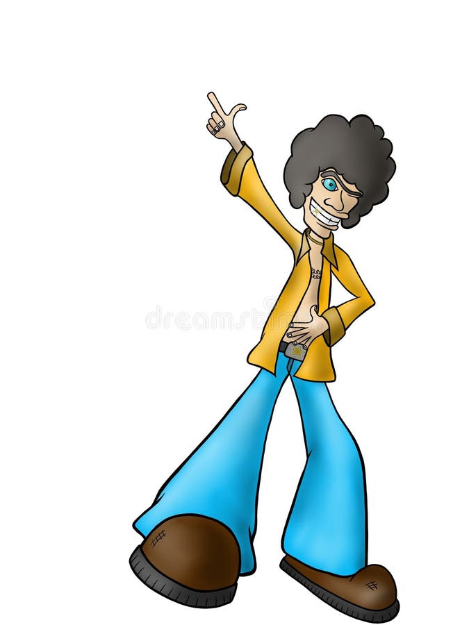 Illustration of a Funky Disco Dancer Stock Image - Illustration of ...
