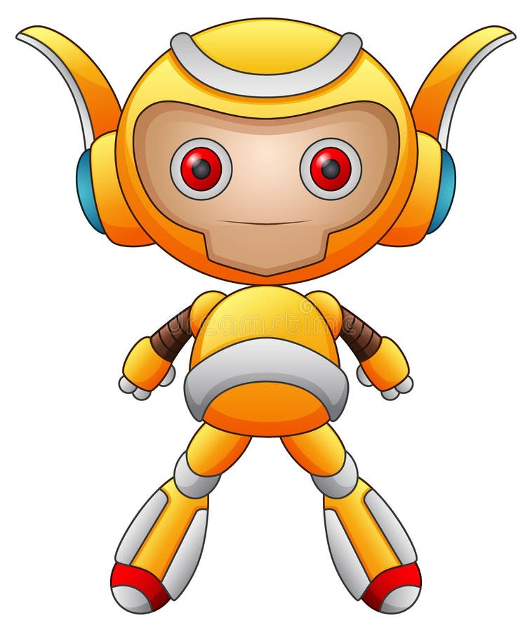 Colorful Toy Robot Cartoon Isolated on White Background Stock Vector ...