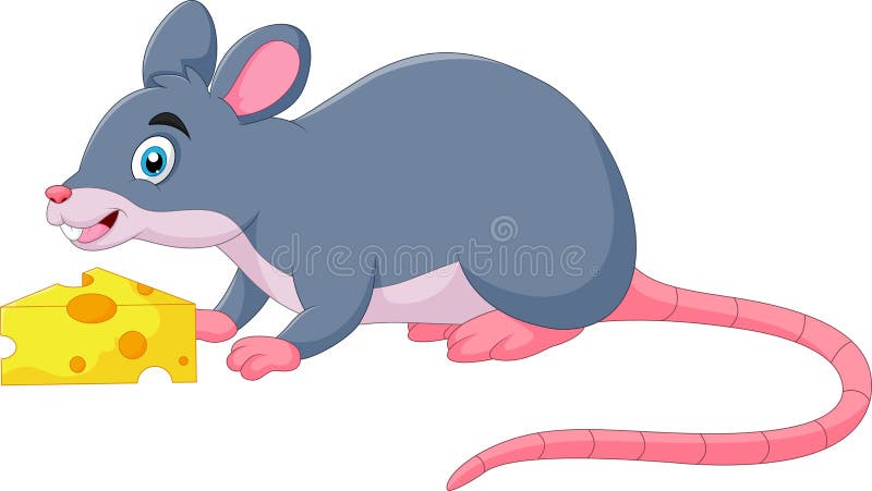 Funny Cartoon Mouse Sniffs Cheese Stock Vector - Illustration of cook ...