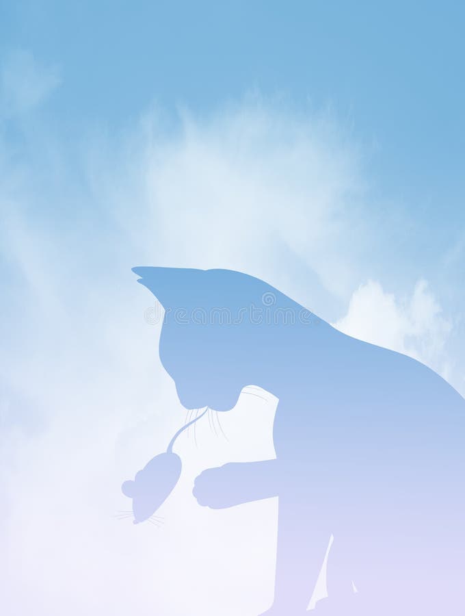 Illustration of Cat in Heaven Stock Illustration - Illustration of ...