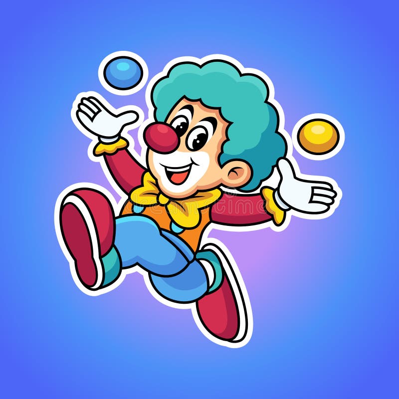 Illustration of Funny Clown with Ball Cartoon Stock Vector ...