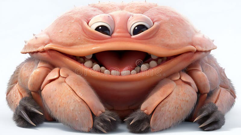 A Funny Crab Isolated on White Studio Background Stock Illustration ...