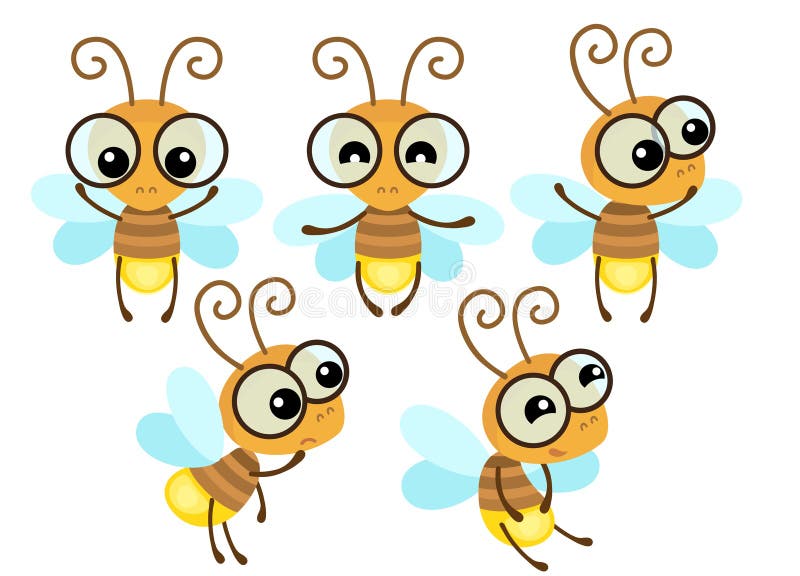 Illustration of a Funny Firefly in a Cartoon Style Stock Vector ...