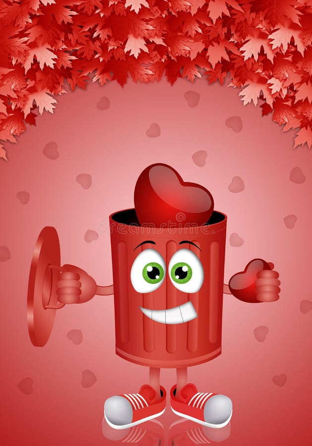 Funny Garbage Bin for Recycle Stock Illustration - Illustration of ...