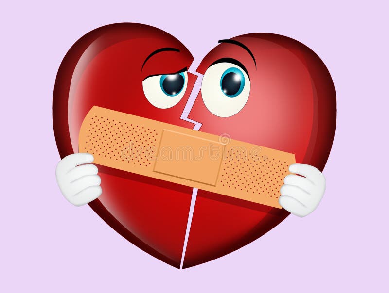 Illustration of Funny Heart with Plaster Stock Illustration ...